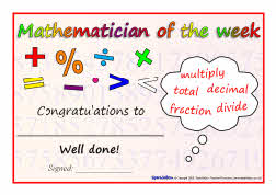 KS2 Mathematician of the week certificates (SB6814) - SparkleBox