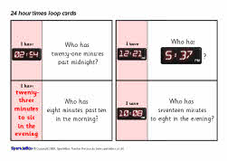24 hour clock times loop cards (SB6836) - SparkleBox