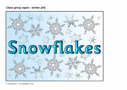 Winter-themed class group signs - A4 (SB6854) - SparkleBox