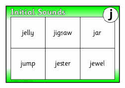 Initial sounds bingo: j (SB6892) - SparkleBox