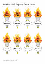 London 2012 Olympic flame route on torches (SB6908) - SparkleBox