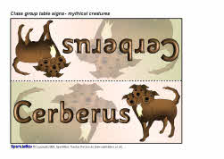 Mythical creatures-themed group table signs (SB6925) - SparkleBox