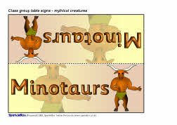 Mythical creatures-themed group table signs (SB6925) - SparkleBox