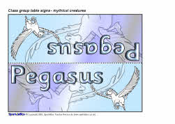 Mythical creatures-themed group table signs (SB6925) - SparkleBox