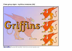 Mythical creatures-themed group signs - A4 (SB6926) - SparkleBox