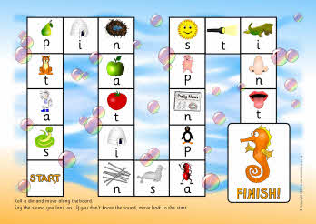 SATPIN phonics board game (SB6940) - SparkleBox