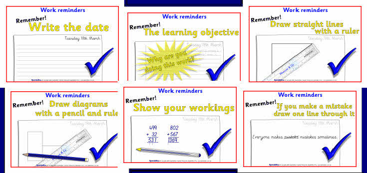 KS2 work reminder posters (SB6934) - SparkleBox