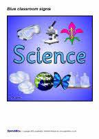 KS2 blue-themed classroom signs and labels pack (SB6947) - SparkleBox