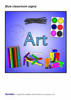 KS2 blue-themed classroom signs and labels pack (SB6947) - SparkleBox