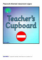 KS2 peacock-themed classroom signs and labels pack (SB6962) - SparkleBox