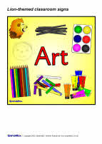 KS2 lion-themed classroom signs and labels pack (SB6961) - SparkleBox