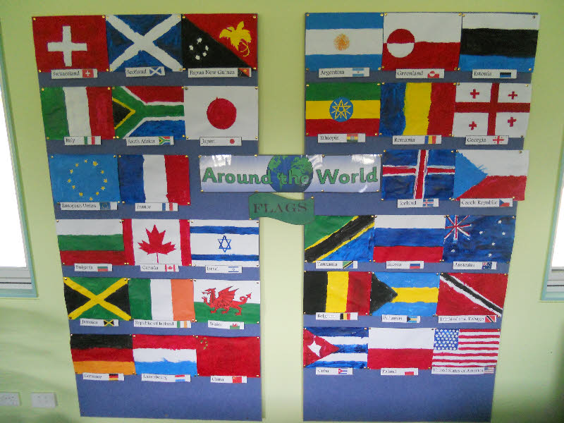 Flags Around the World classroom display photo - Photo gallery - SparkleBox