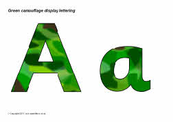Green camouflage display lettering (SB7008) - SparkleBox