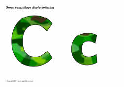 Green camouflage display lettering (SB7008) - SparkleBox