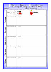 Weekly plan, do, review sheets (SB7033) - SparkleBox