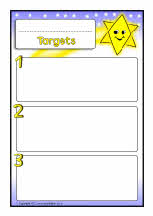 Space-themed editable pupil target sheets (SB7028) - SparkleBox