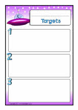 Space-themed editable pupil target sheets (SB7028) - SparkleBox