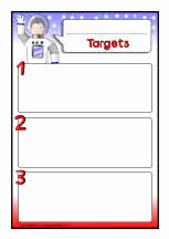 Space-themed editable pupil target sheets (SB7028) - SparkleBox