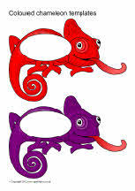 Editable coloured chameleon templates (SB7031) - SparkleBox