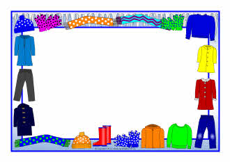 Winter clothes A4 page borders (SB7064) - SparkleBox