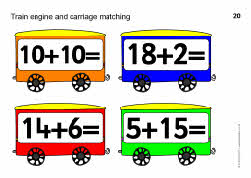 Train addition matching activity (totals to 20) (SB7057) - SparkleBox