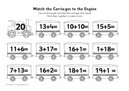 Train addition cut and stick activity (totals to 20) (SB7056) - SparkleBox