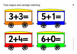 Train addition matching activity (totals to 20) (SB7057) - SparkleBox
