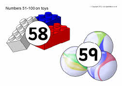 Numbers 51-100 on toys (SB7096) - SparkleBox