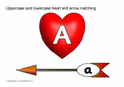 Heart and arrow uppercase and lowercase matching activity (SB7195 ...
