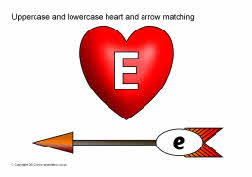 Heart and arrow uppercase and lowercase matching activity (SB7195 ...