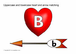 Heart and arrow uppercase and lowercase matching activity (SB7195 ...