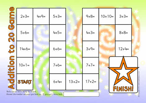 Addition to 20 board game (SB7213) - SparkleBox