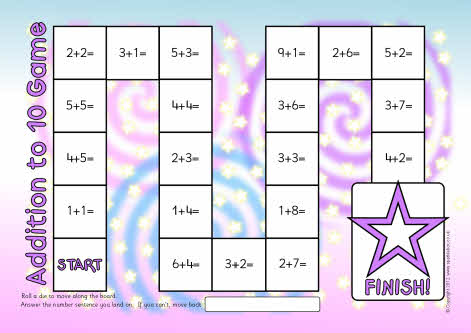 Addition to 10 board game (SB7212) - SparkleBox