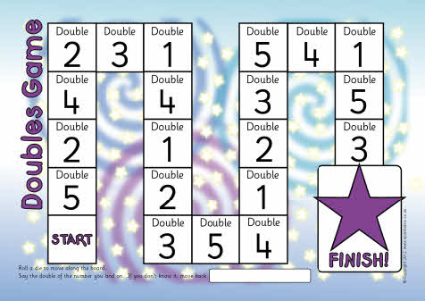 Doubles/doubling board game (to double 5) (SB7232) - SparkleBox