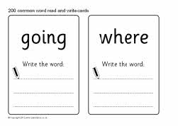200 common words read and write cards (SB7270) - SparkleBox