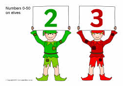 Numbers 0-50 on elves (SB7264) - SparkleBox