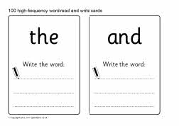 100 high-frequency word read and write cards (SB7262) - SparkleBox