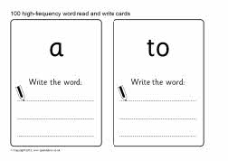100 high-frequency word read and write cards (SB7262) - SparkleBox