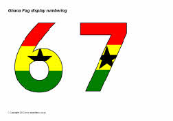 Ghana flag display numbering (SB7291) - SparkleBox