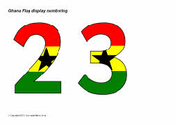Ghana flag display numbering (SB7291) - SparkleBox