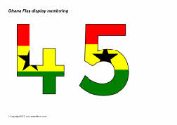 Ghana flag display numbering (SB7291) - SparkleBox