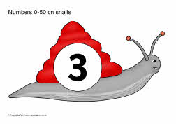 Numbers 0-50 on snails (SB7306) - SparkleBox