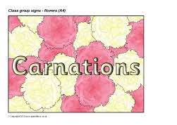 Flower-themed class group signs - A4 (SB7345) - SparkleBox