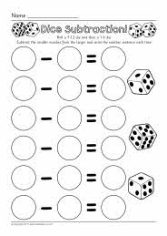 Dice subtraction worksheets (SB7331) - SparkleBox