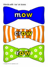 Words with ‘ow’ on bows (SB7347) - SparkleBox