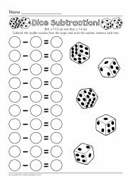 Dice subtraction worksheets (SB7331) - SparkleBox