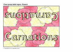 Flower-themed class group table signs (SB7344) - SparkleBox