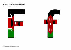 Kenya flag display lettering (SB7329) - SparkleBox