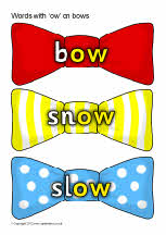 Words with ‘ow’ on bows (SB7347) - SparkleBox