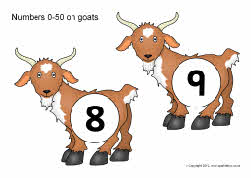 Numbers 0-50 on goats (SB7342) - SparkleBox